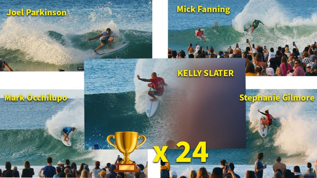 24 WORLD SURFING TITLES IN ONE HEAT INCLUDING KELLY SLATER?? | NobodySurf