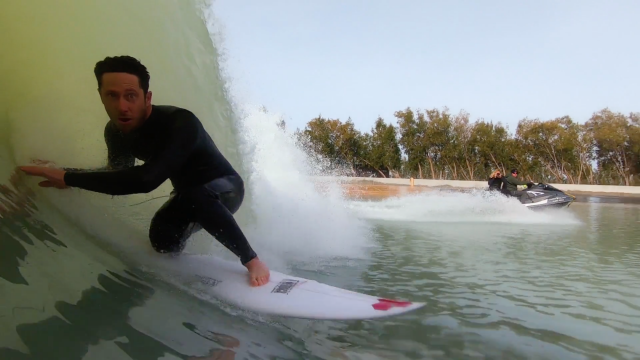 Britt Merrick and Nathaniel Curran Test Ride CI's Happy at the Surf ...