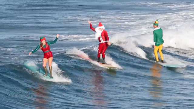 Santa and his elves take a much needed break to go surfing | NobodySurf